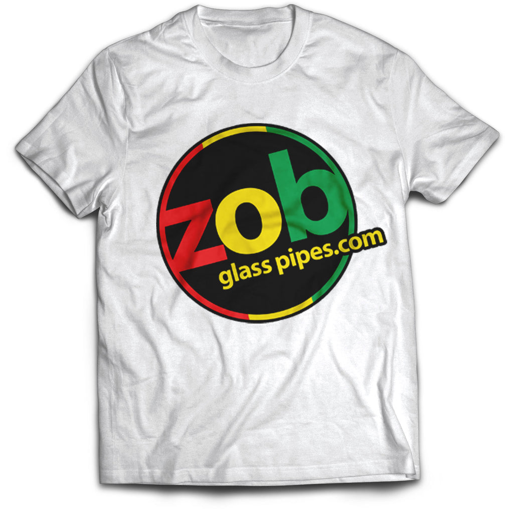 Zob Rasta Logo (White) T-shirts | Zob Glass Pipes